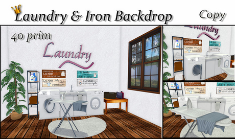 Second Life Marketplace - Laundry & Iron Background Backdrop